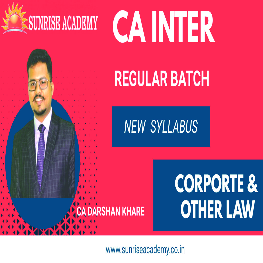 CA Inter Laws Regular Course : Video Lecture + Study Material By CA Darshan Khare (For NOV 2023 ...