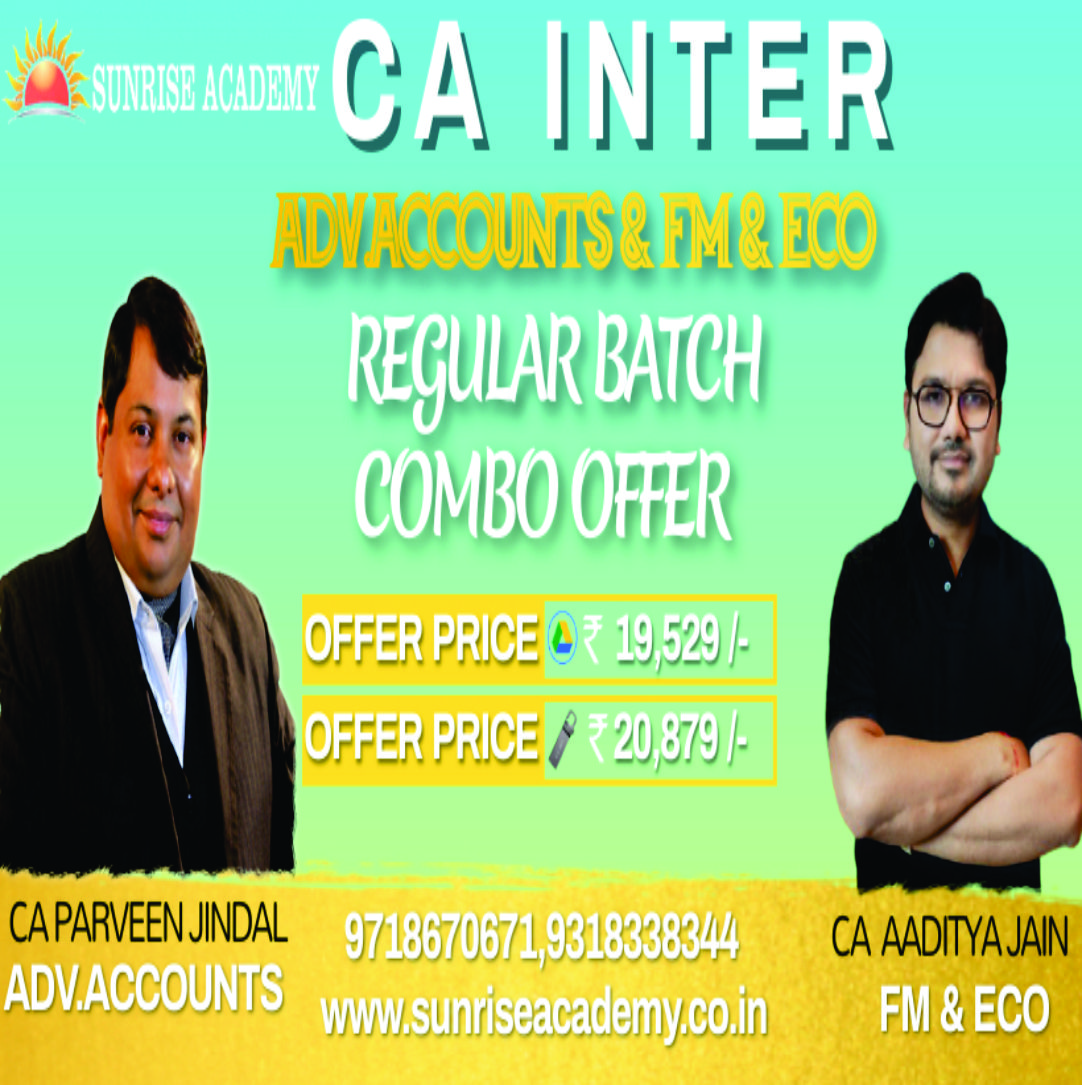 CA Inter Group 2 Advance Accounts & Fm-Eco Regular Course Combo : By CA Parveen Jindal & CA ...